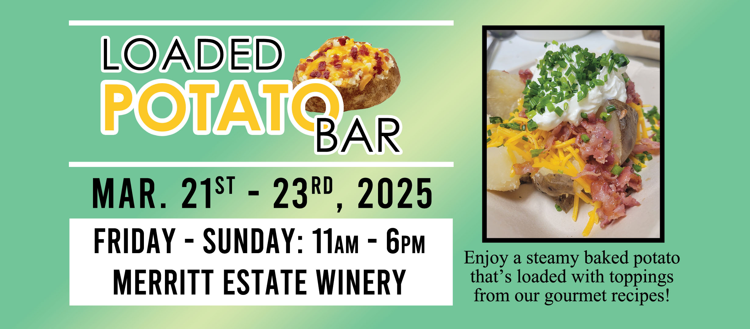 Event : Loaded Potato Bar @ Merritt Winery